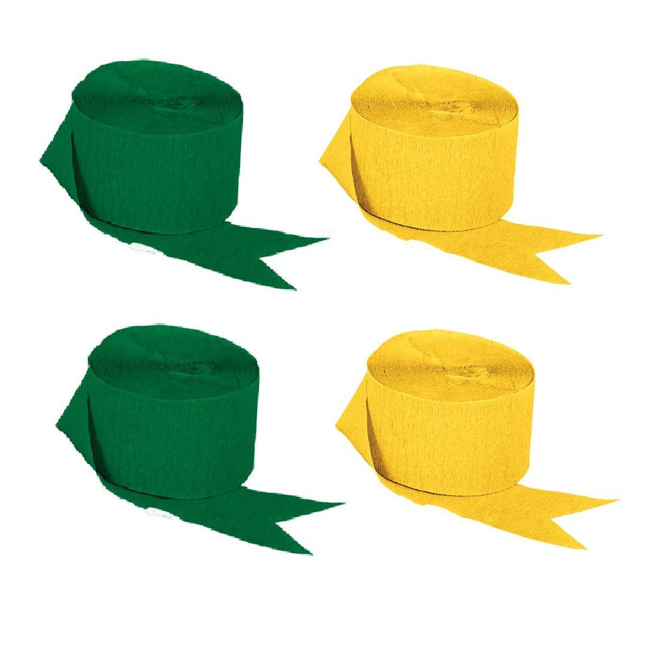 GreenGold Crepe Streamers - 2 Rolls Each Color (290 Feet Total) - USA ...