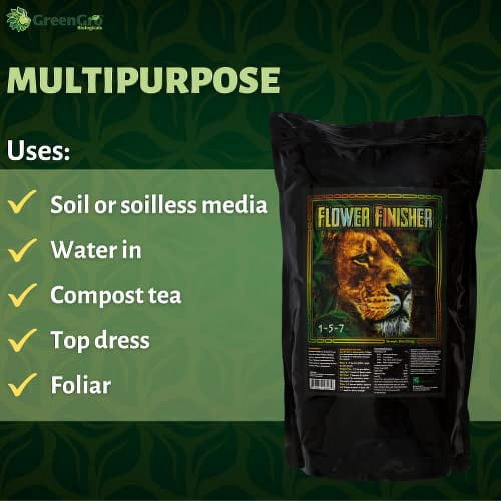 GreenGro Flower Finisher - Organic NPK Fertilizer & Big Bloom Booster ...