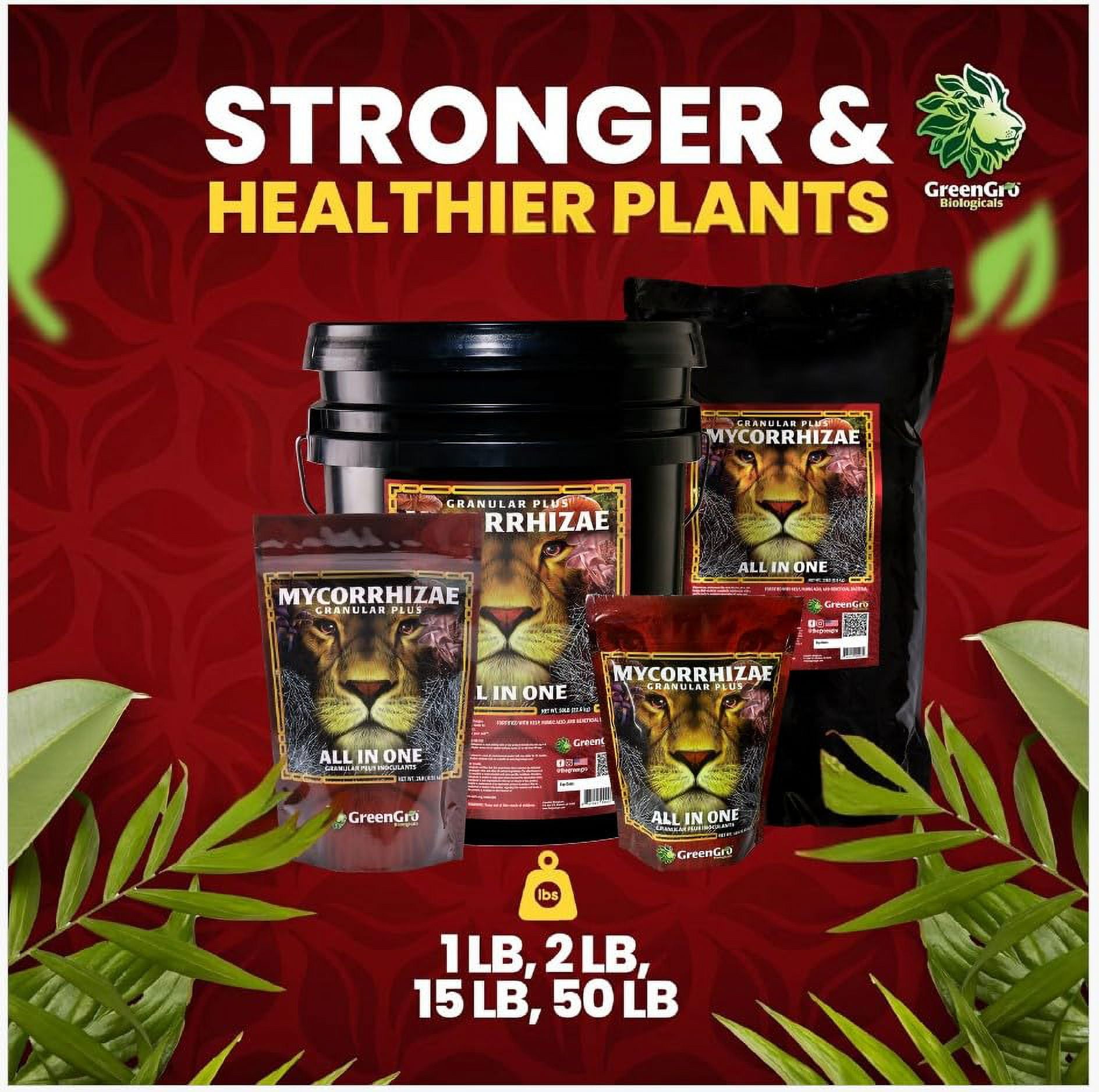 GreenGro Granular Plus Myco, All-in-One Fertilizer with Kelp and Humic Acid for Plants, Organic ...