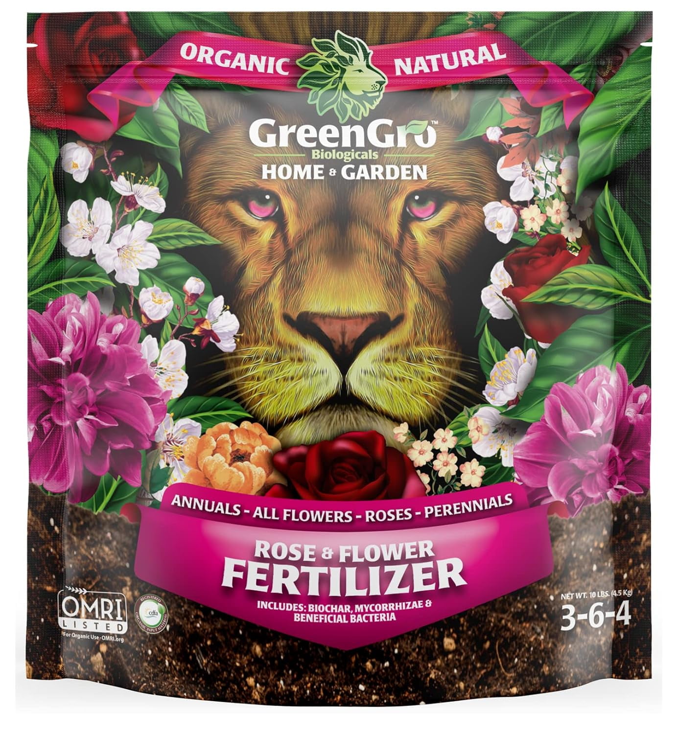 GreenGro Rose & Flower Fertilizer - Outdoor & Indoor Plant Food for ...