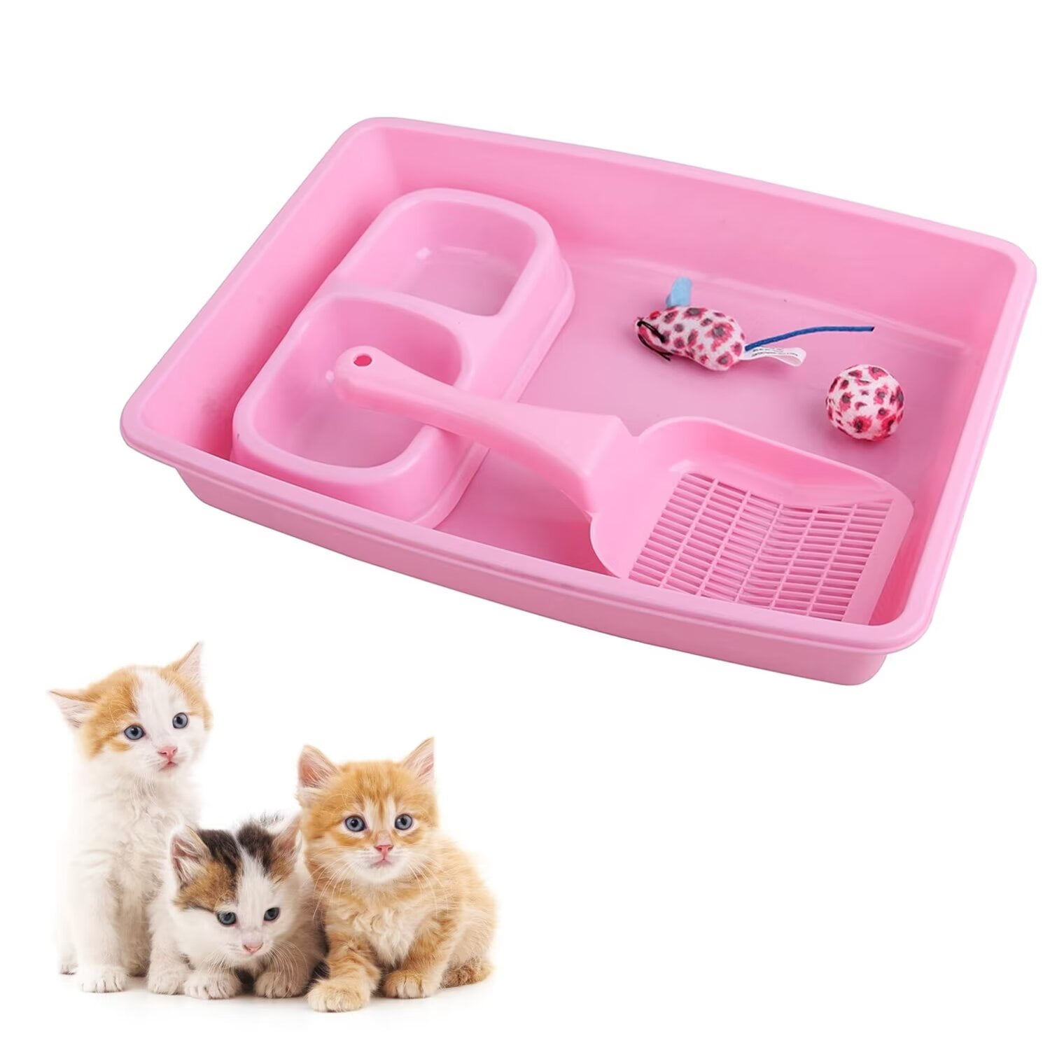 GreenJoy Cat Litter Box Set, Easy Clean Cat Standard Litter Boxes ...