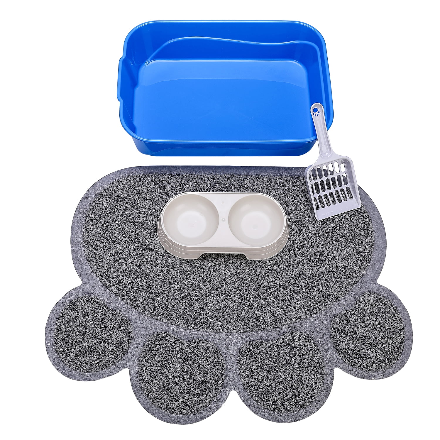 Greenjoy Kitty Litter Box Starter Kit, Small, Open Top Without Lid, Mat ...