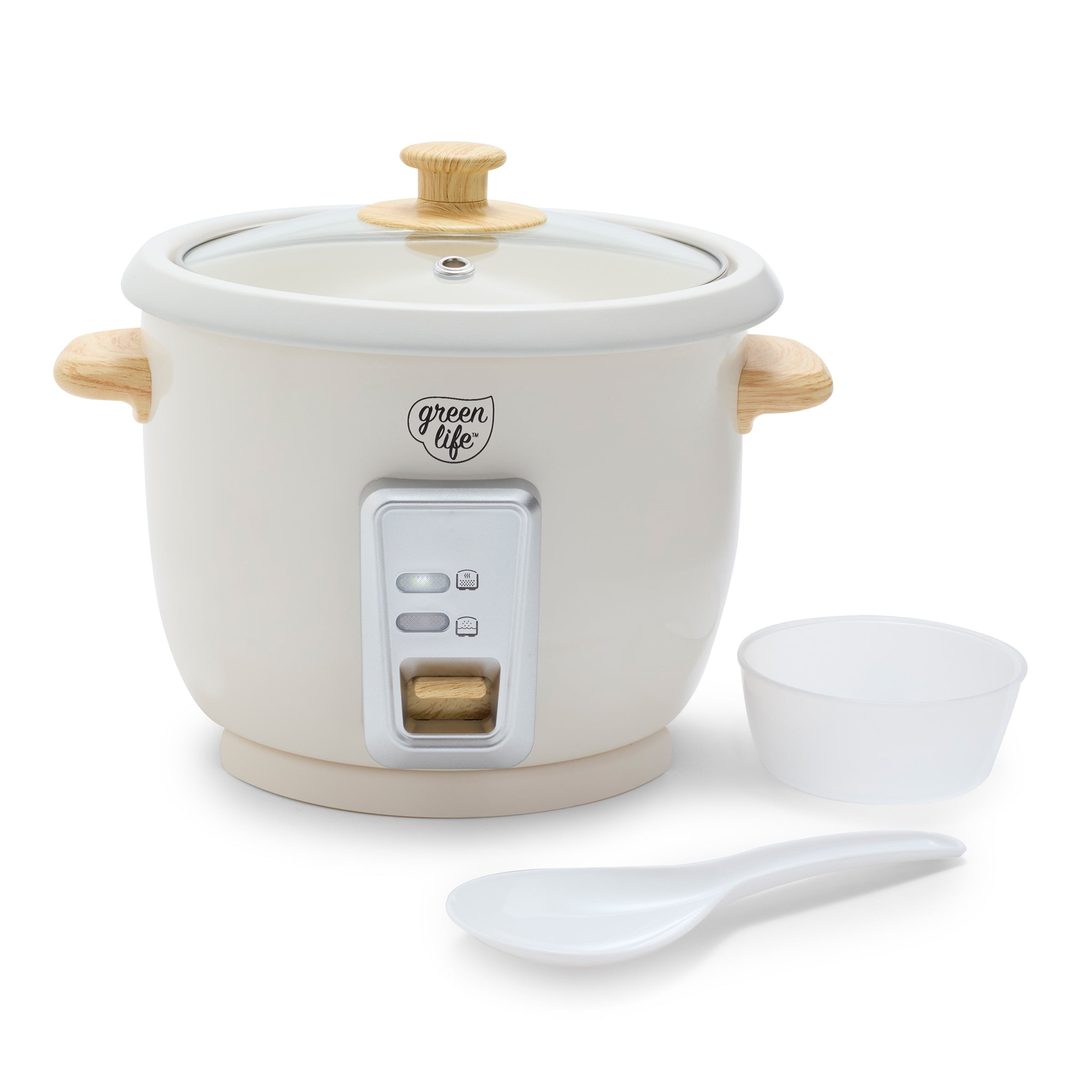 GreenLife 3 Cup Non Stick Electric Rice Cooker, Cream - Walmart.com