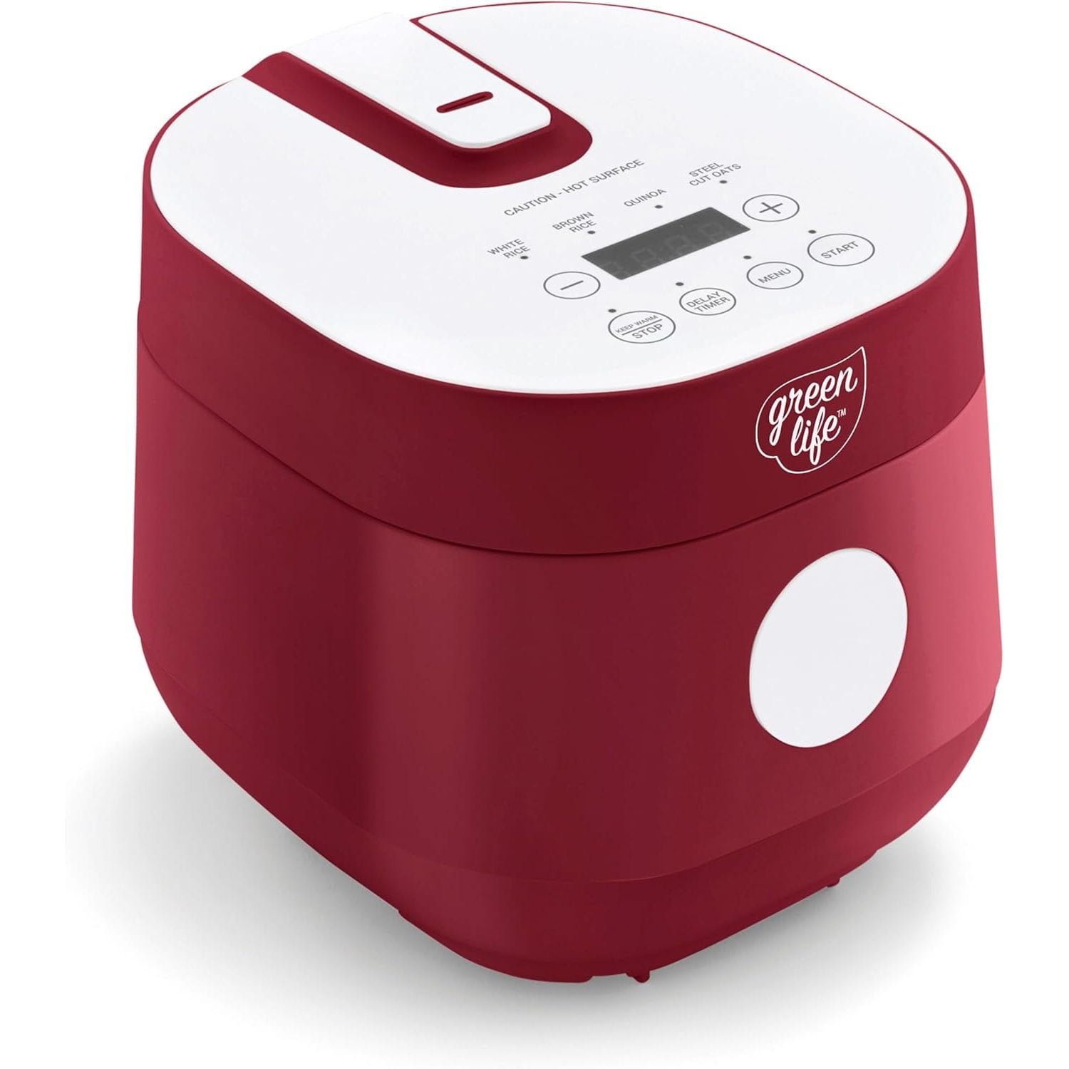 GreenLife 4-Cup Digital Rice Cooker, PFAS & PFOA-Free Removable Ceramic ...