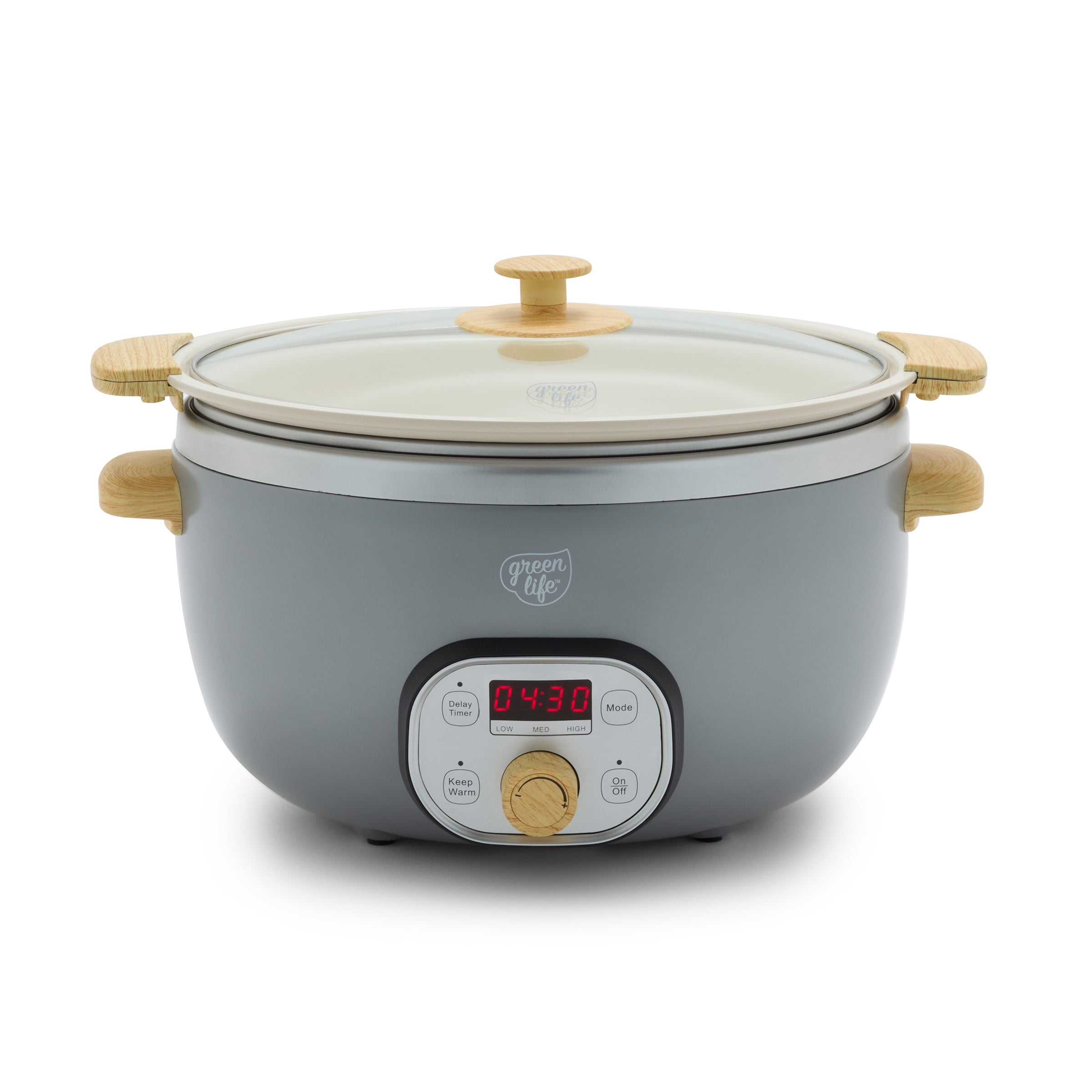 Free Shipping! GreenLife 6 Quart Slow Cooker with Removable Pot, Grey ...
