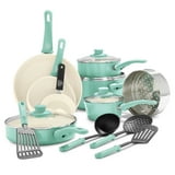 GreenLife 16 Piece Soft Grip Cookware Set, Non-Toxic Ceramic Nonstick ...