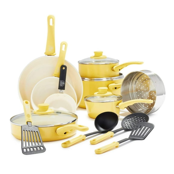 PERLLI 10-Pc Non Stick Baking Pans Set Gold Bakeware with Blue Silicone ...