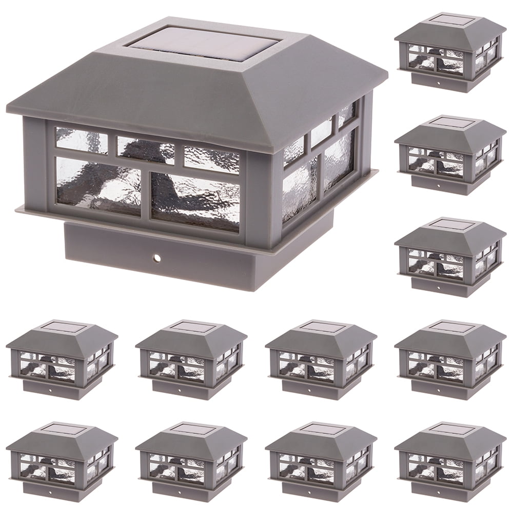 GreenLighting Solar Powered Post Cap Light - Pack of 12, for 4x4 or 5x5 ...