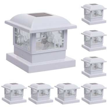 KMC KMC LIGHTING KS101X6 Solar Post Cap Lights Outdoor 6 Pack 3.7 ...