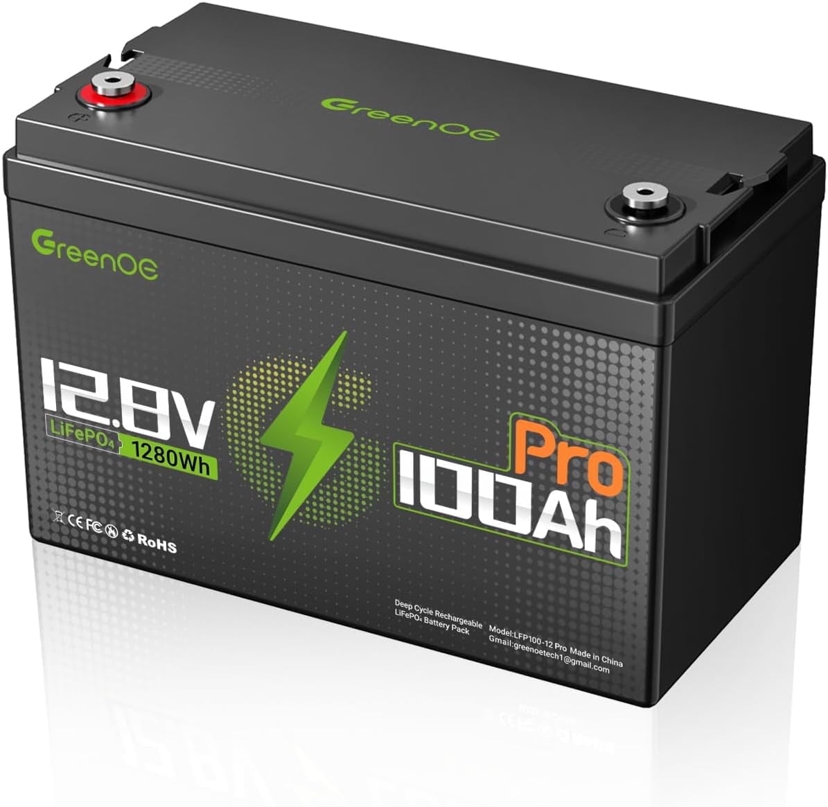 GreenOE 12V 100Ah Pro LiFePO4 Battery,12 Volt Lithium with 100A BMS ...