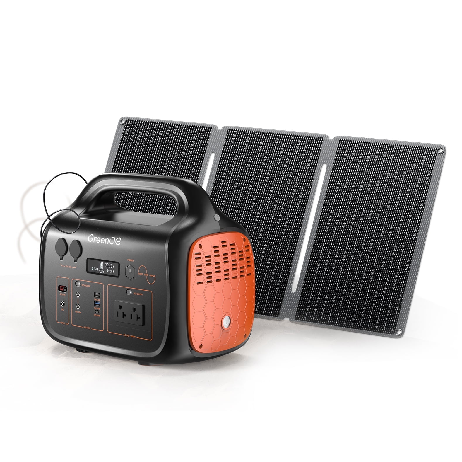 GreenOE Portable Power Station 1000W 1024Wh Solar Powered Generator ...