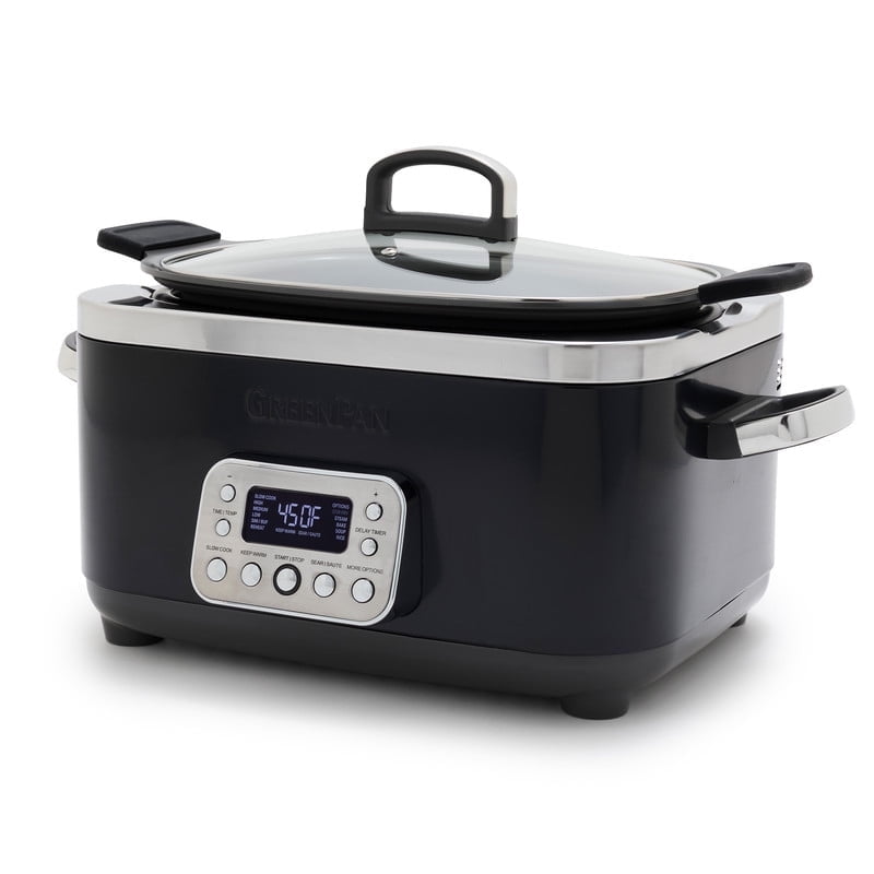 GreenPan 6-Quart, 14-in-1 Slow Cooker, Family Size, Ceramic Nonstick ...