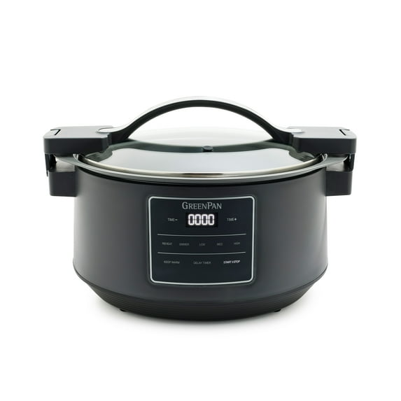 Free Shipping! GreenPan 8 Quart Locking Lid Slow Cooker with Ceramic ...