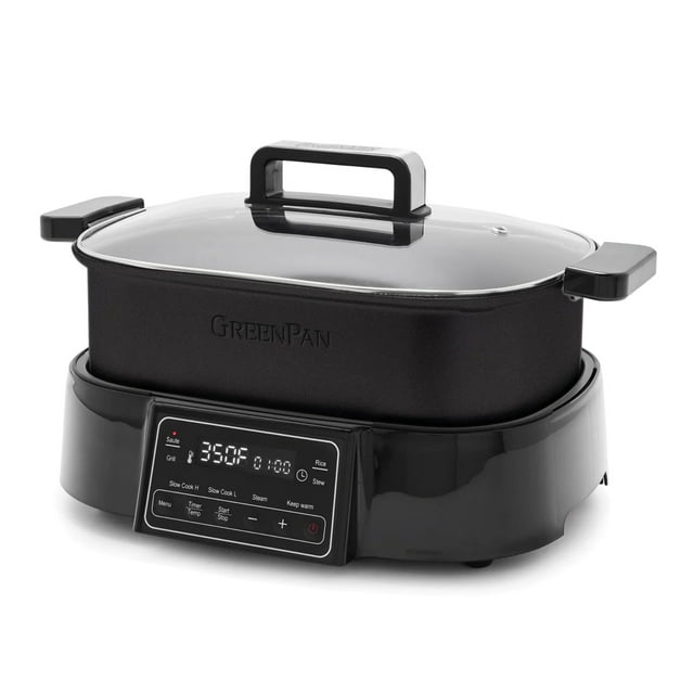 GreenPan Bistro Noir 7-in-1 Slow Cooker, Skillet & Grill - Walmart.com
