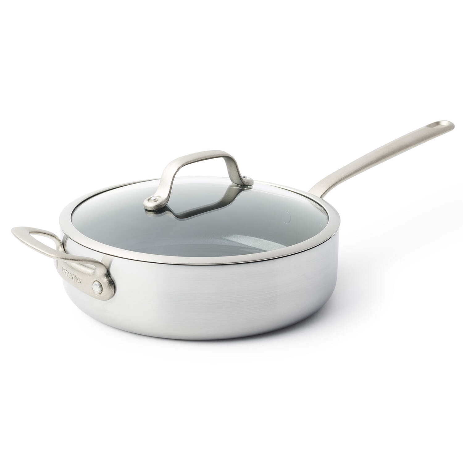 GreenPan Craft Stainless Steel 4-Quart Sauté Pan with Lid and Helper ...