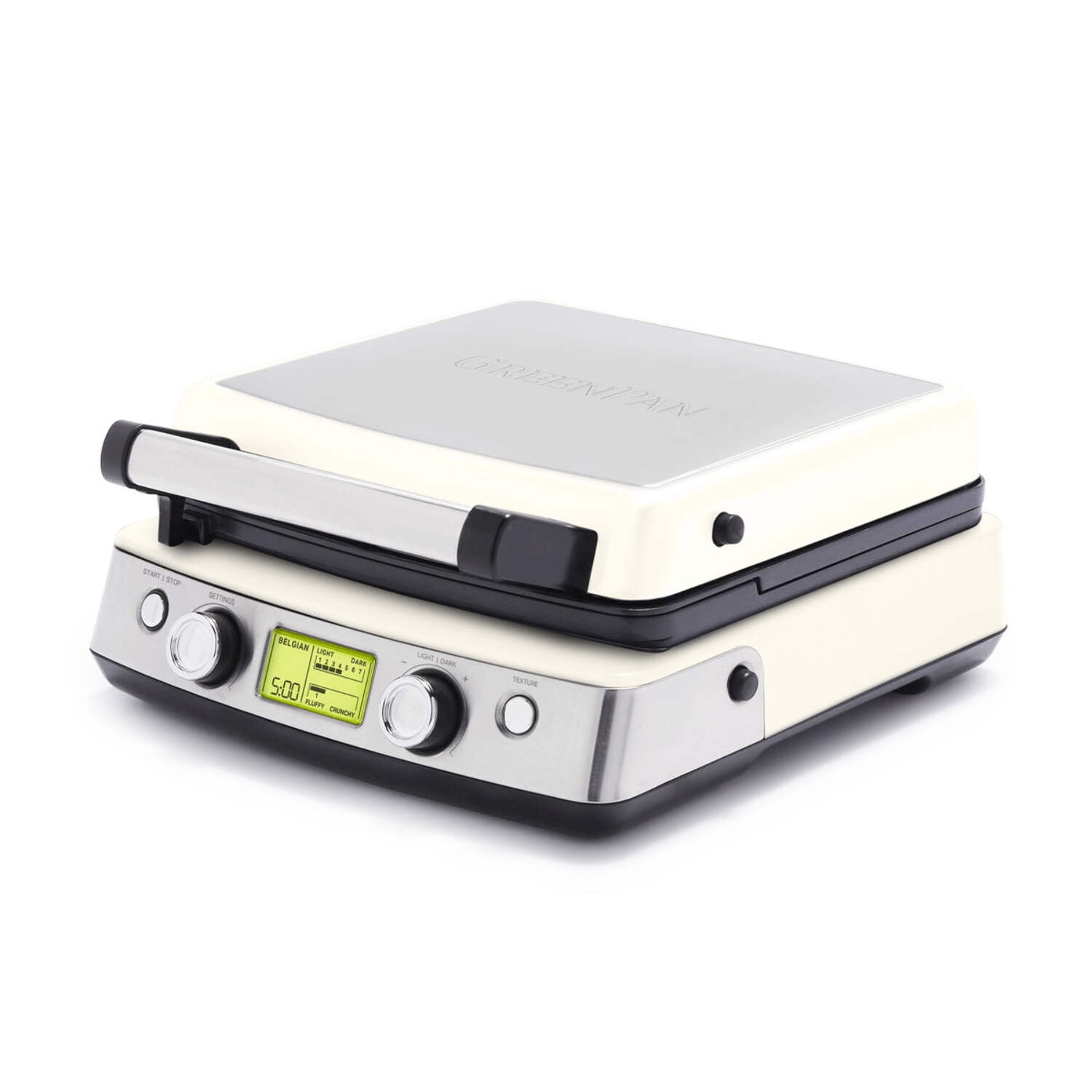 GreenPan Elite Ceramic Nonstick 4-Square Waffle Maker | Cloud Cream ...