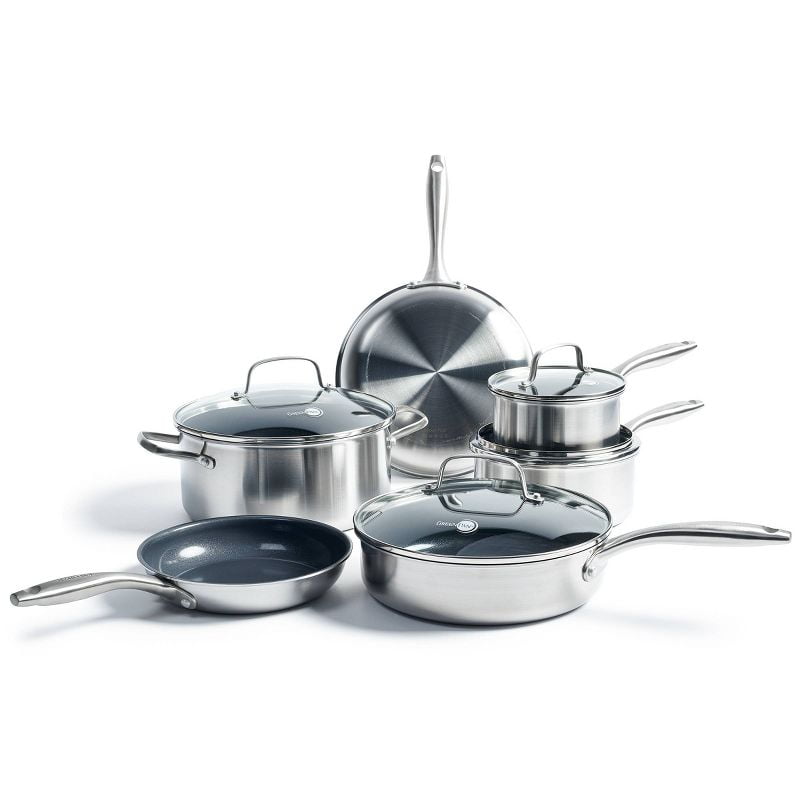 GreenPan Greenwich 10pc Stainless Steel Cookware Set - Walmart.com