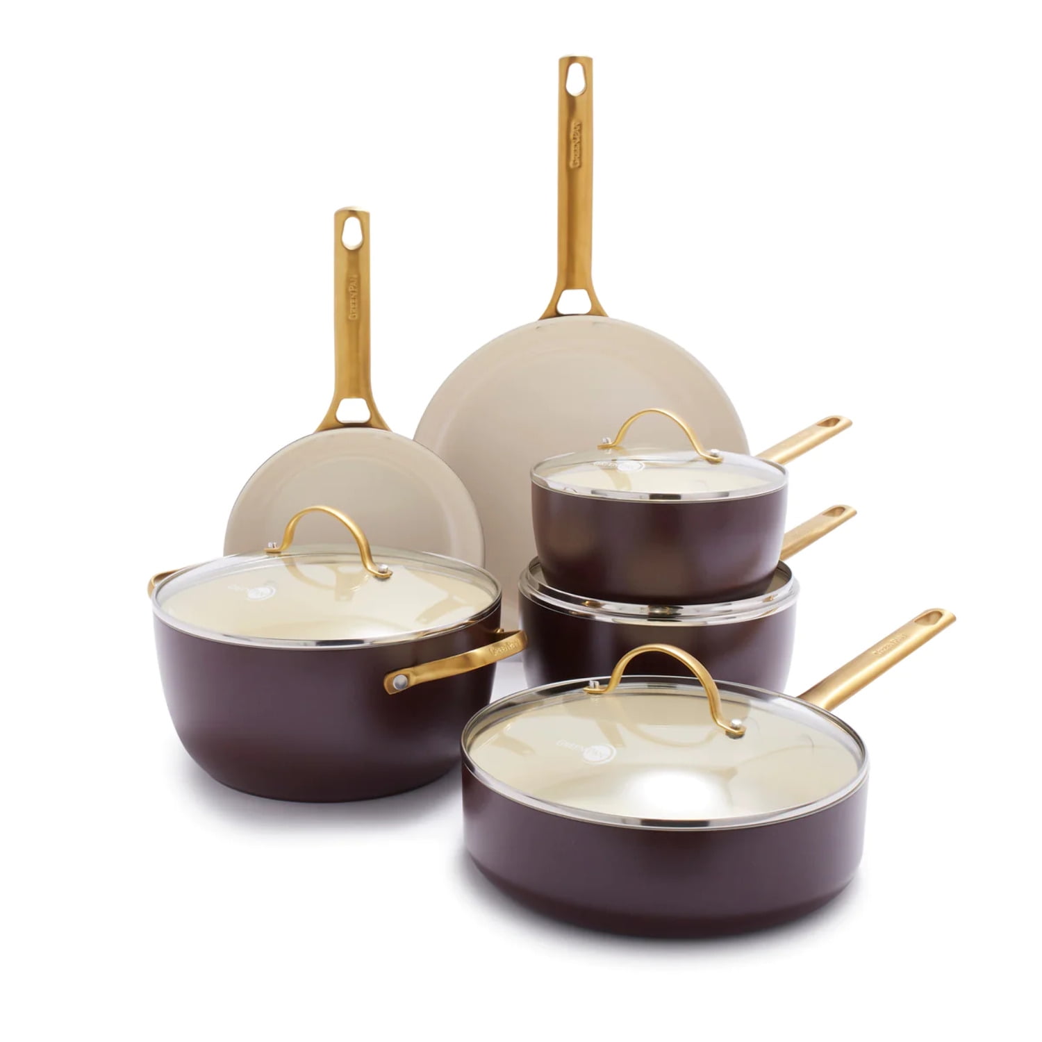 GreenPan Reserve Ceramic Nonstick 10-Piece Cookware Set | Merlot with ...