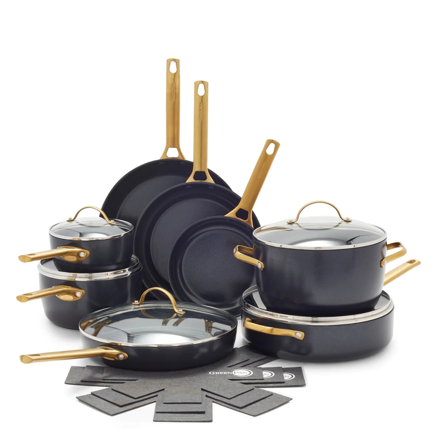 GreenPan Reserve Ceramic Nonstick 13-Piece Cookware Set | Black with ...