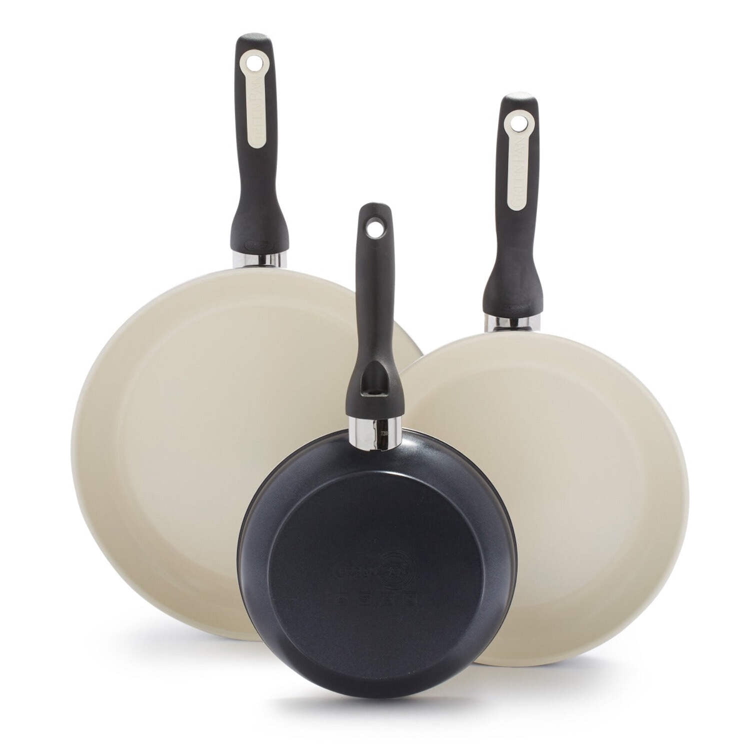GreenPan Rio Ceramic Nonstick 7", 9.5" and 11" Frypan Set | Black ...