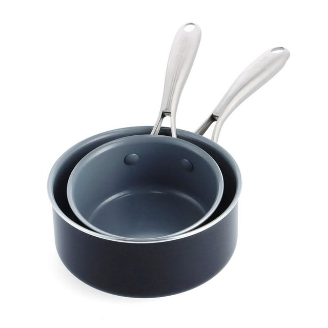 GreenPan Swift Ceramic Nonstick Cookware, 1-Quart and 2-Quart Saucepan ...