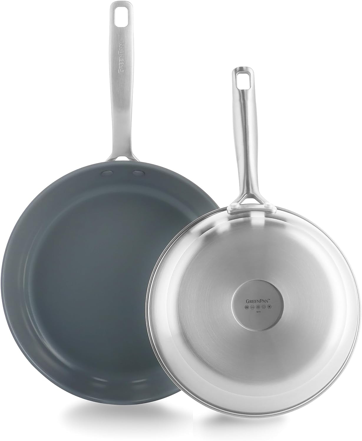GreenPan Treviso 9.5” and 11” Frying Pan skillet Set, Non-Toxic PFAS ...