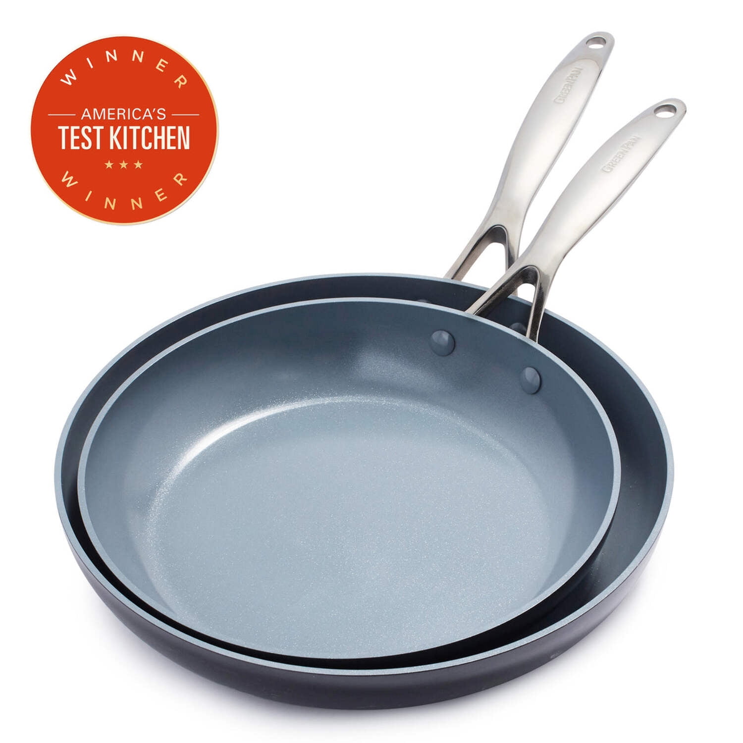 GreenPan Valencia Pro Anodized Nonstick 2pc Frying Pan Set, Oven Safe ...