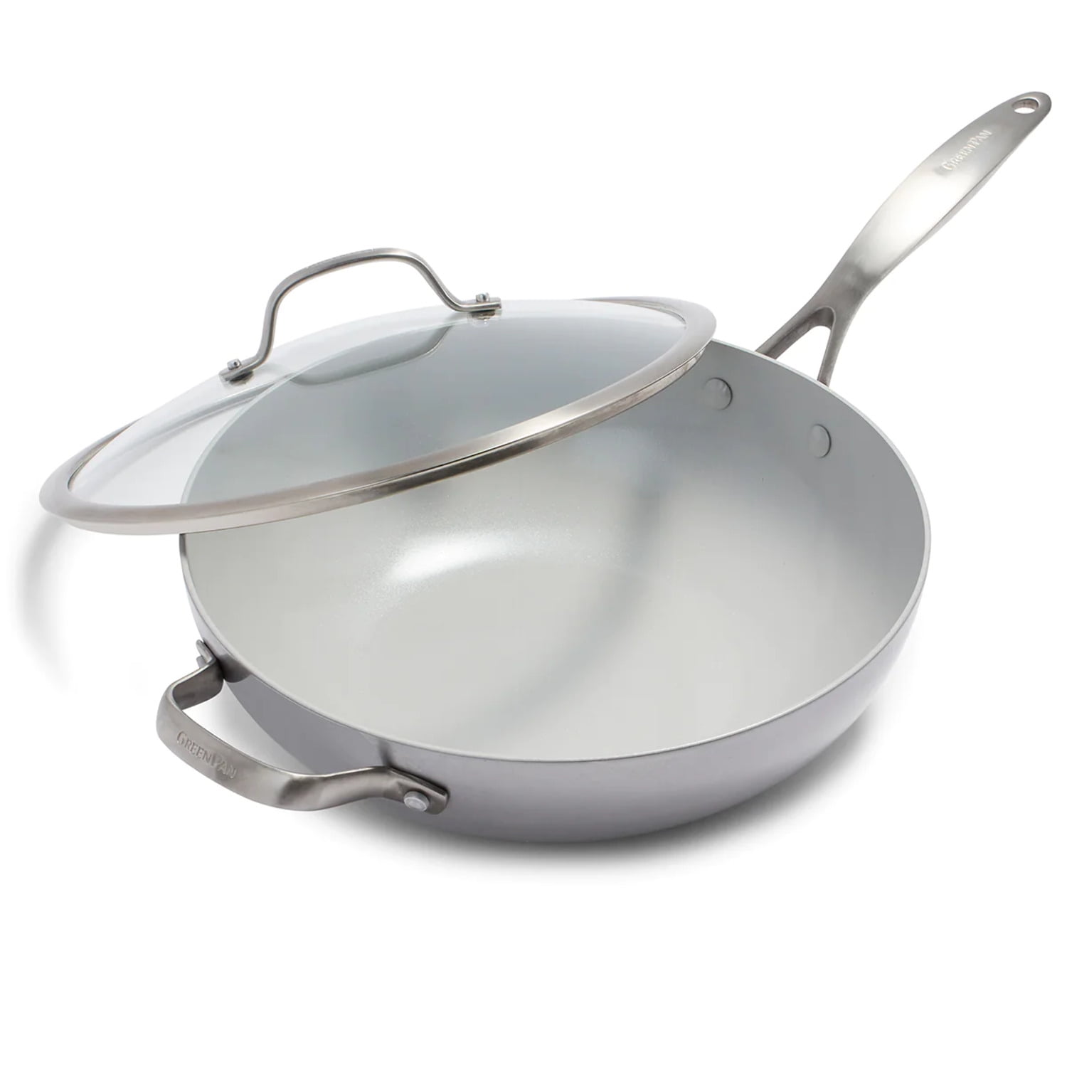 GreenPan Venice Pro Healthy Ceramic Nonstick 12" Covered Wok with ...