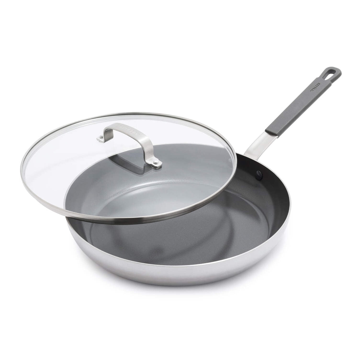 GreenPan x Bobby Flay Stainless Steel 12” Frying Pan Skillet with Glass ...