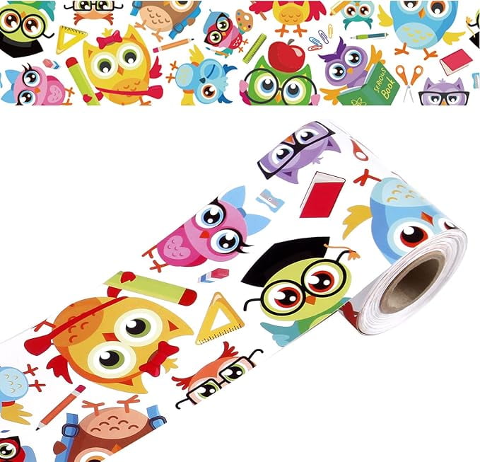 GreenPine Owls Scalloped Bulletin Board Borders Stickers Back to School ...