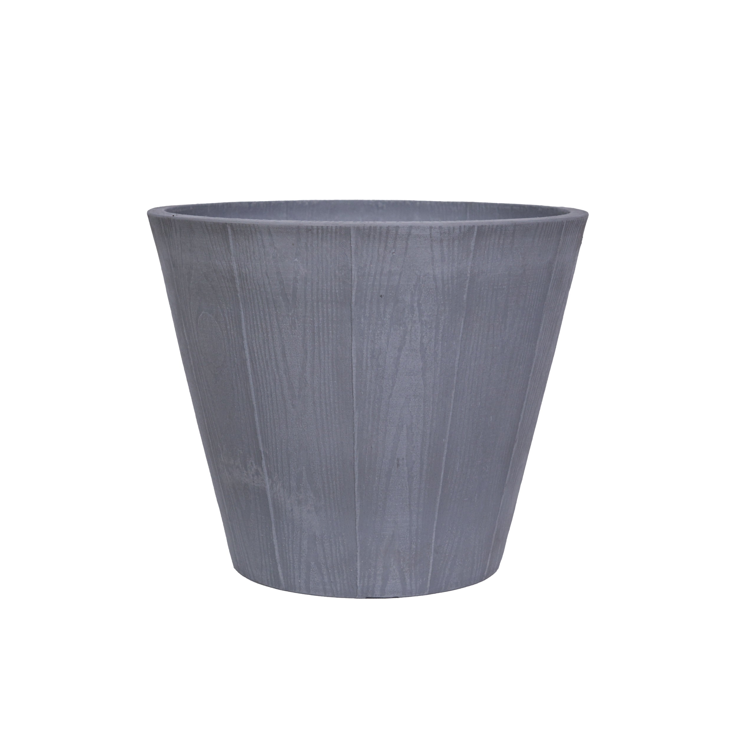 GreenShip 12 inch Cylinder Planter for Indoor Outdoor, Realistic Wood ...