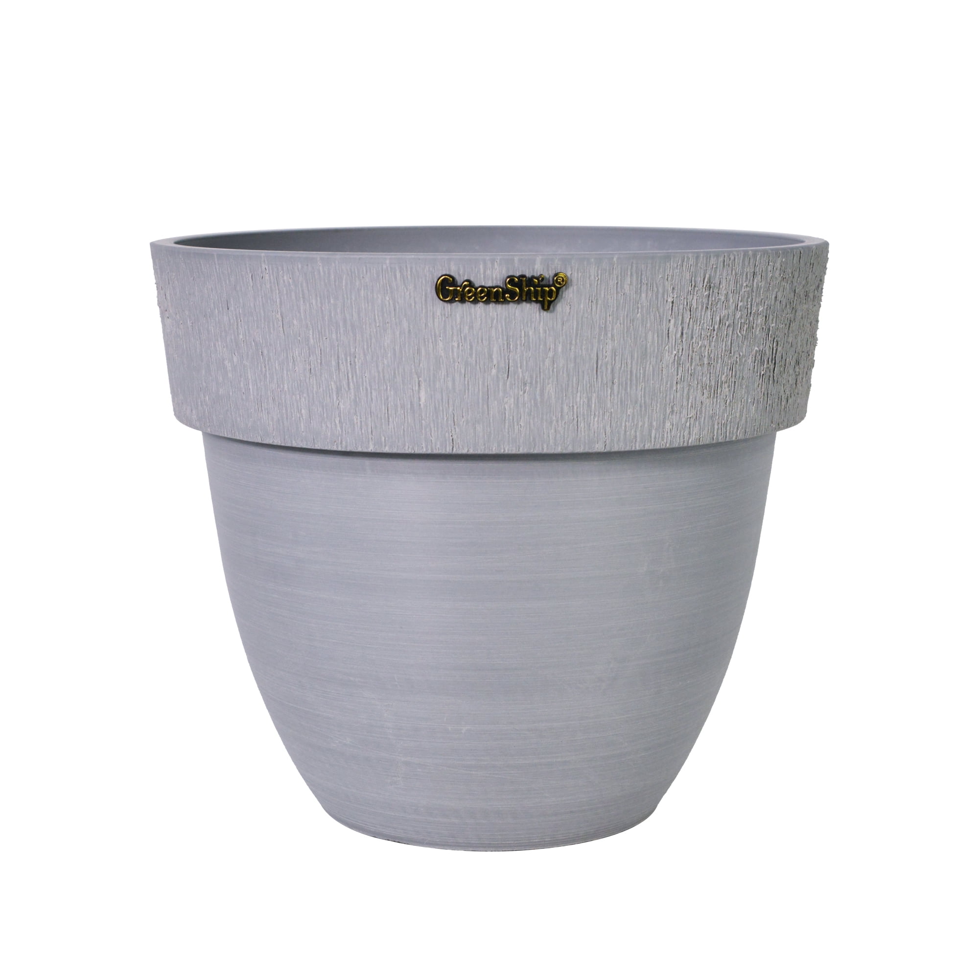 GreenShip 14 inch Large Planter with Drainage Hole, Modern Garden Plant ...