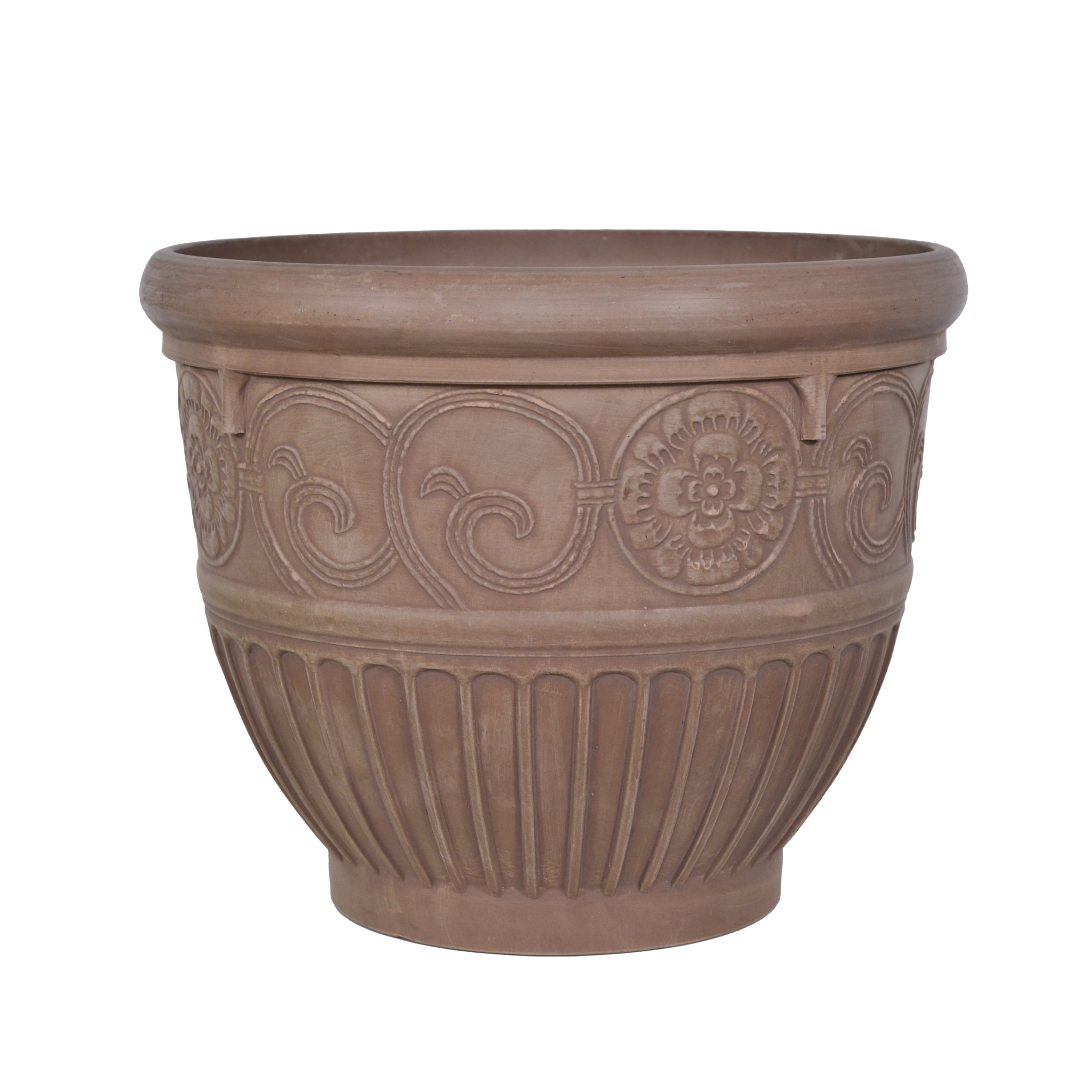 GreenShip 16 inch Round Rim Large Planter for Indoor Outdoor, Classic ...