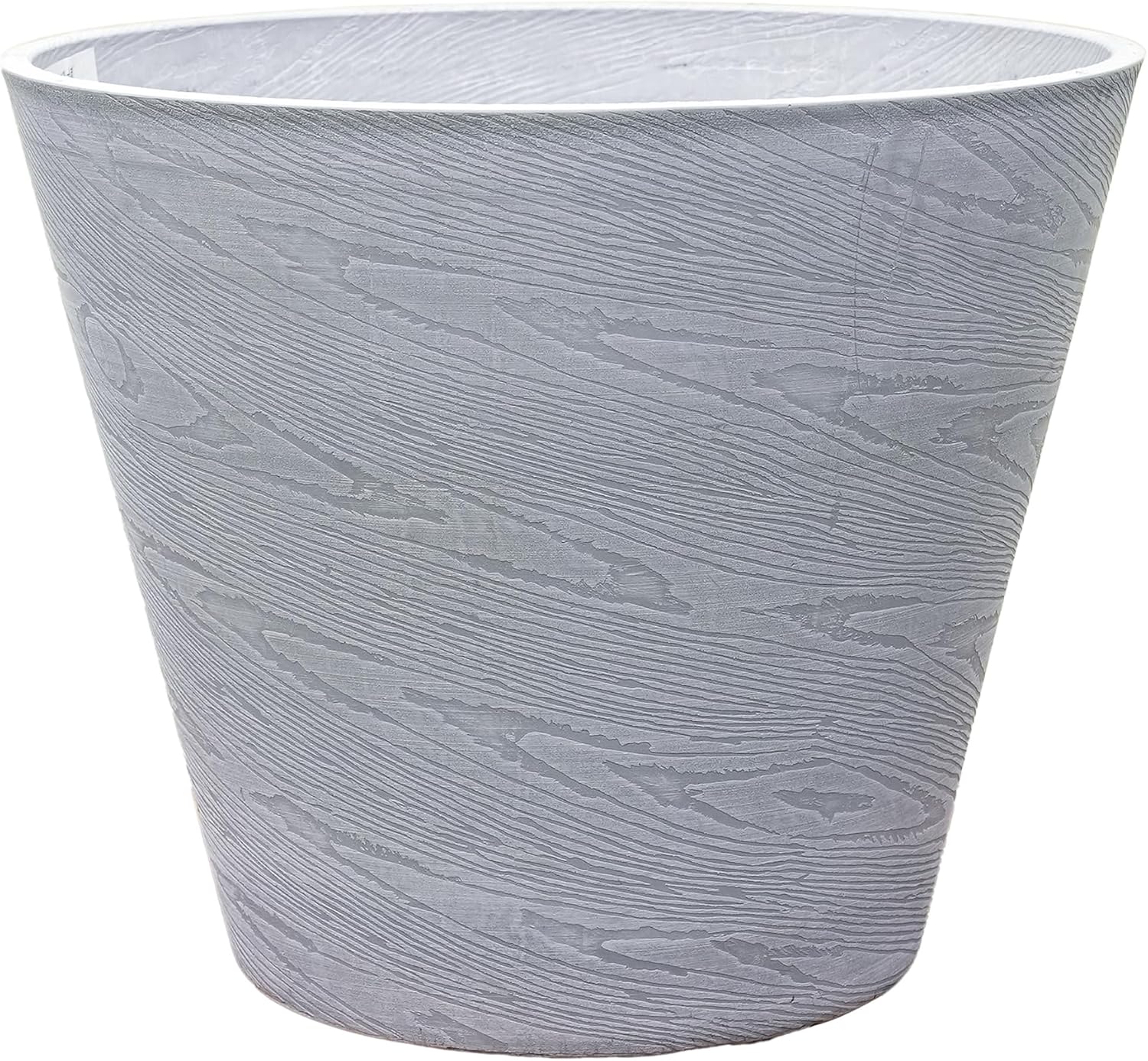 GreenShip 18 inch Large Cylinder Planter for Indoor Outdoor, Woodgrain ...