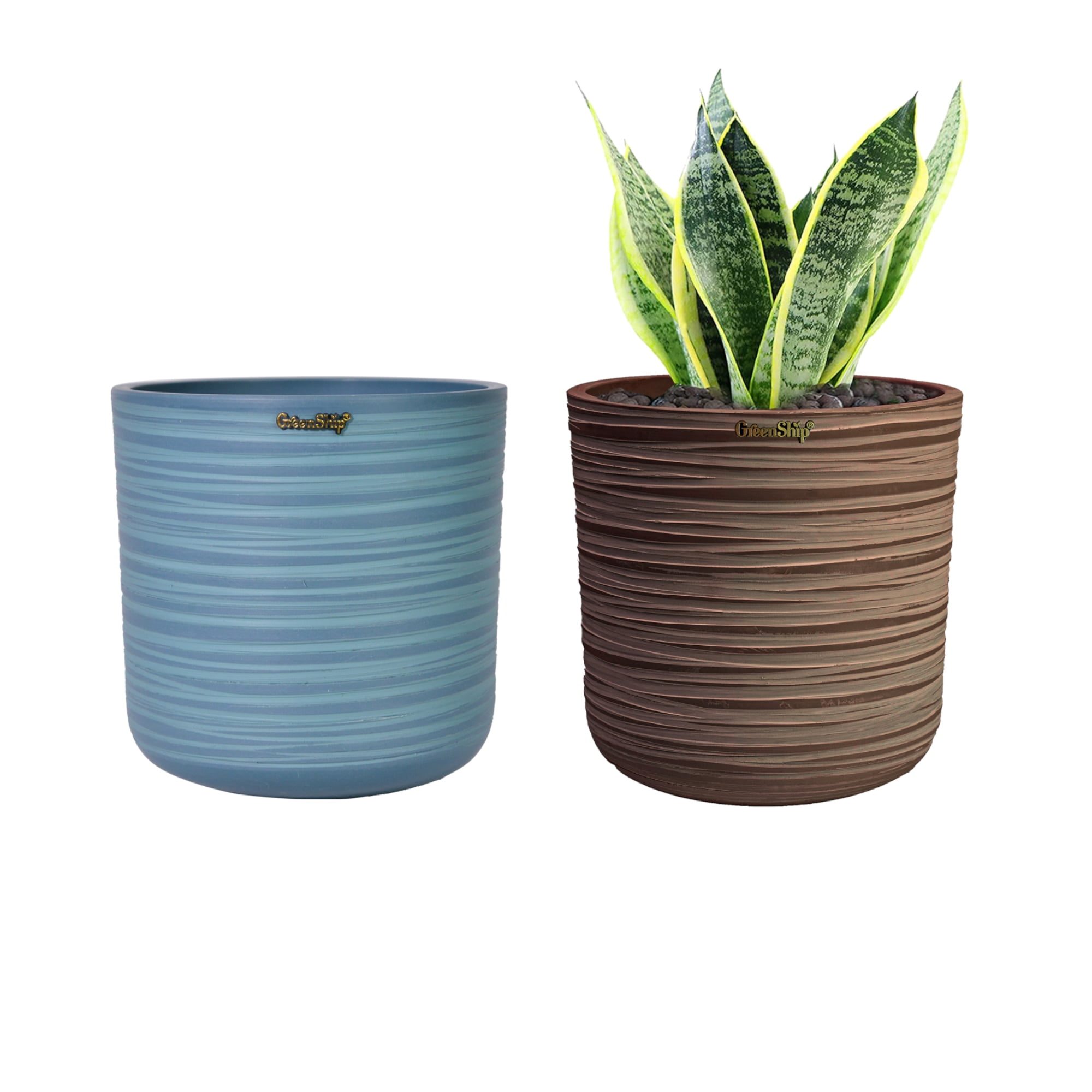 GreenShip 2 Pack Blue Chocolate Planter for Indoor Plants,8 Inch Plant ...
