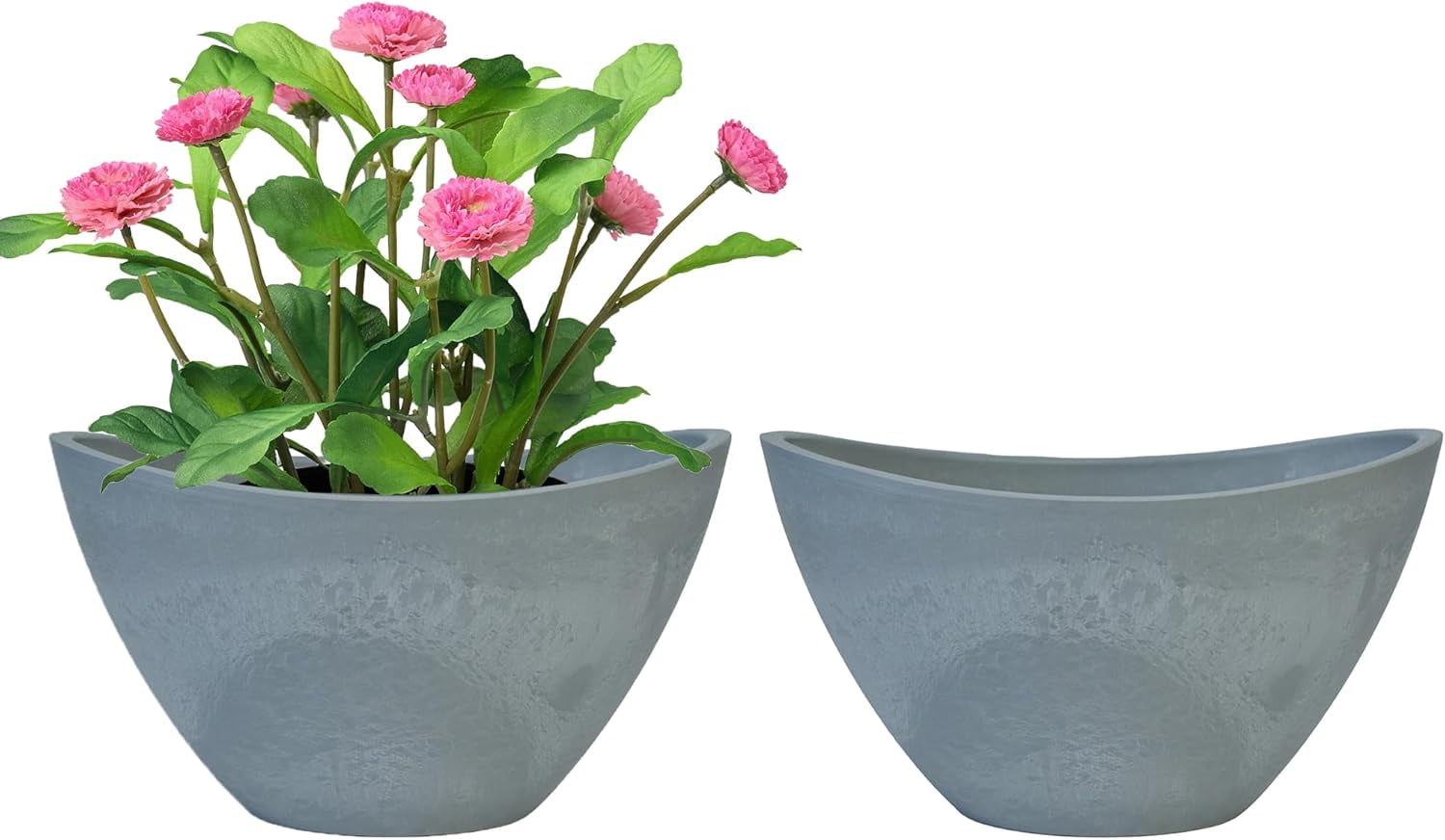 GreenShip 2 Pack Curved Planter for Indoor Plants, 12 inch Plant Pots ...