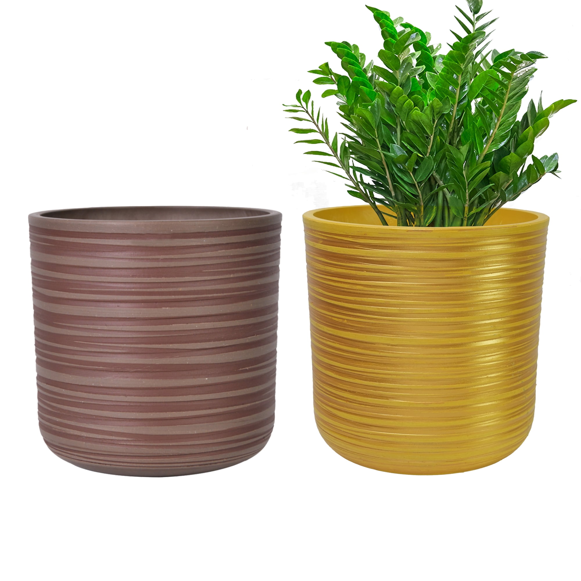 GreenShip 2 Pack Planter for Indoor Plants,10 inch Plant Pots with ...