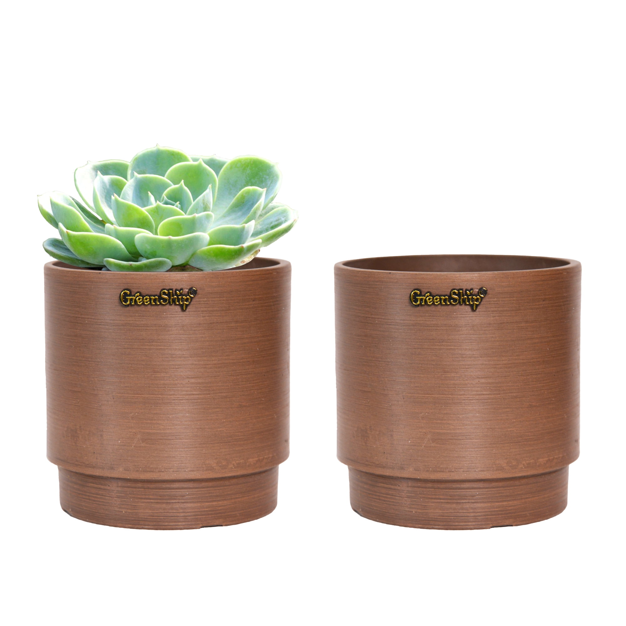 GreenShip 2 Pack Planters for Indoor Plants,5 Inch Planters with ...