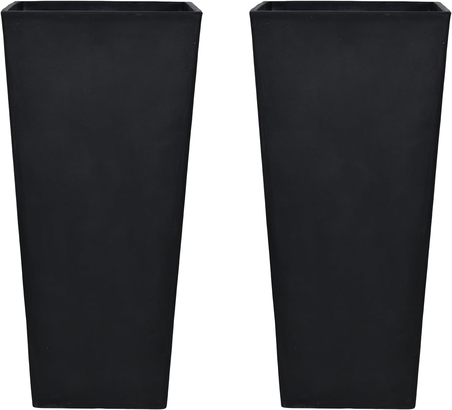 GreenShip 27 inch Tall Planters for Outdoor , Set of 2 - Large Black ...