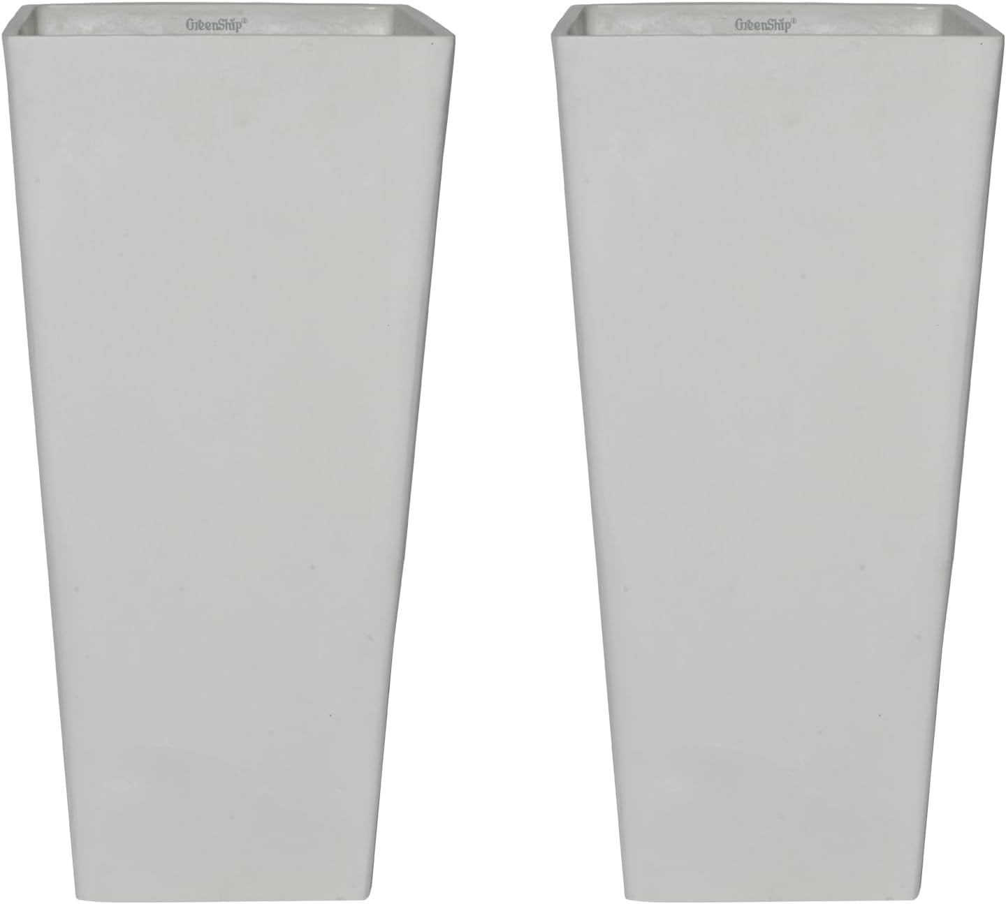GreenShip 27 inch Tall Planters for Porch Set of 2, Whitestone Large ...