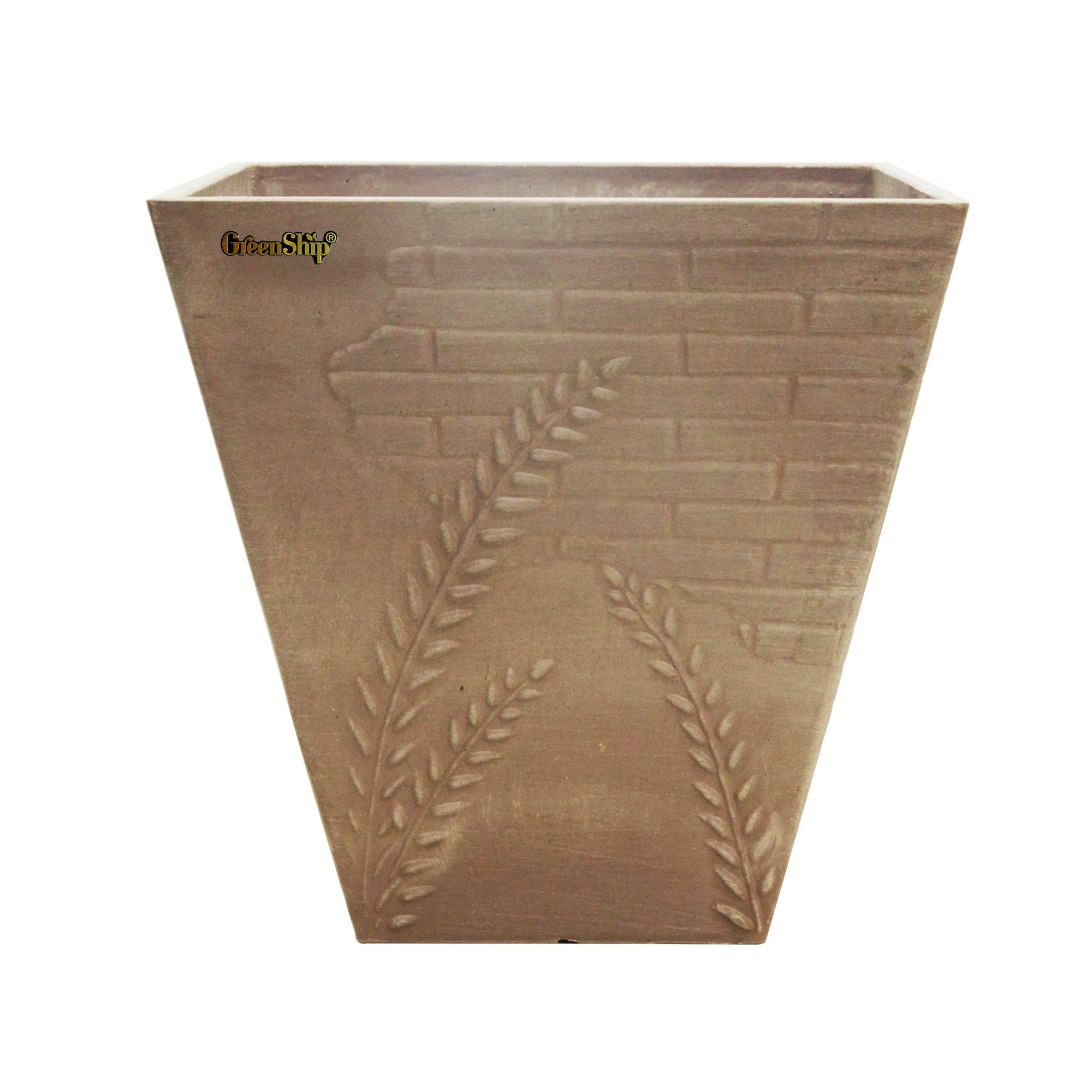 GreenShip Fern Brick Square 12 inch Planter, Indoor Outdoor Decorative ...