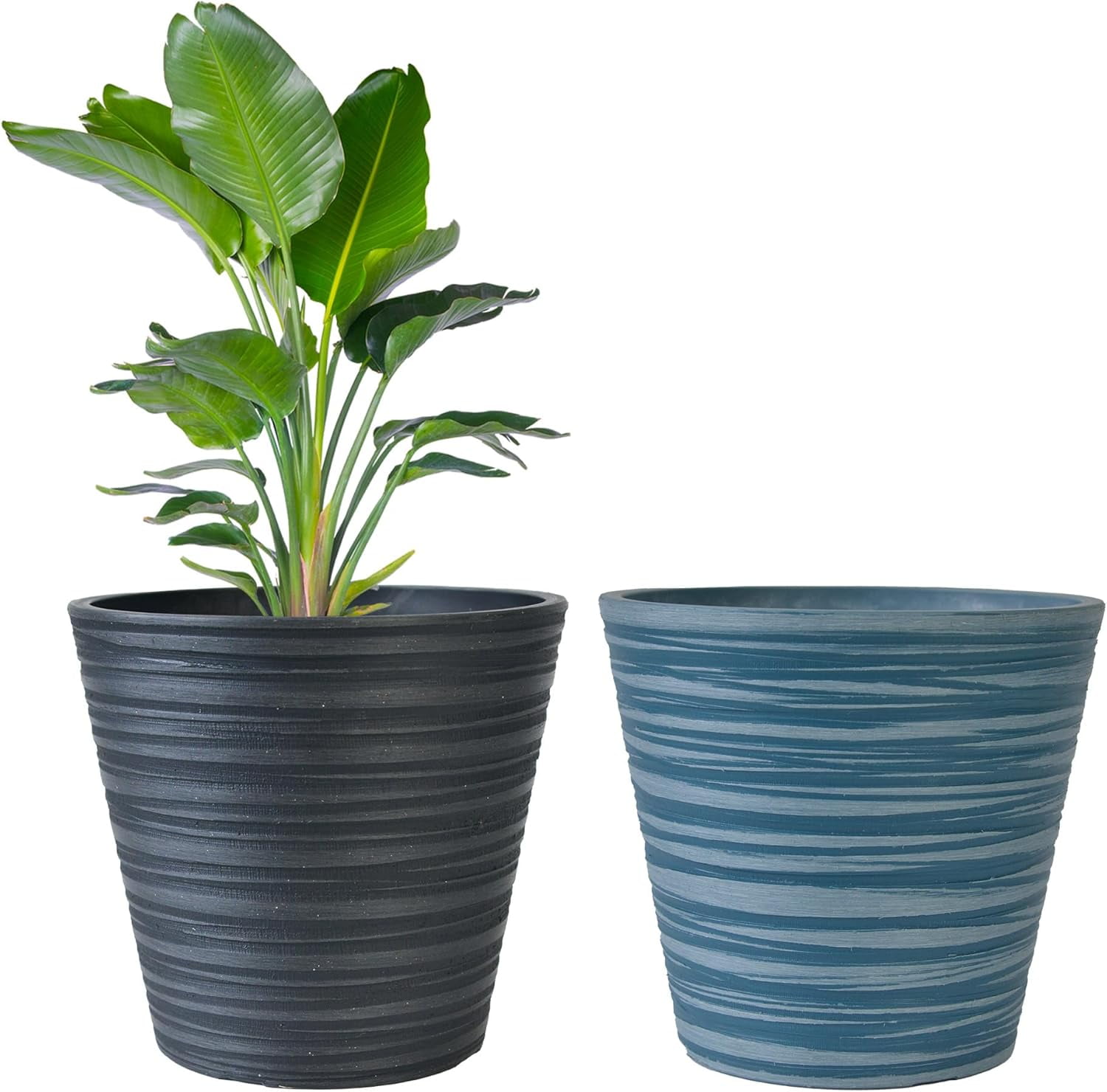 GreenShip Plant Pots 12 inch for Indoor Outdoor Plants, Set of 2 Modern ...