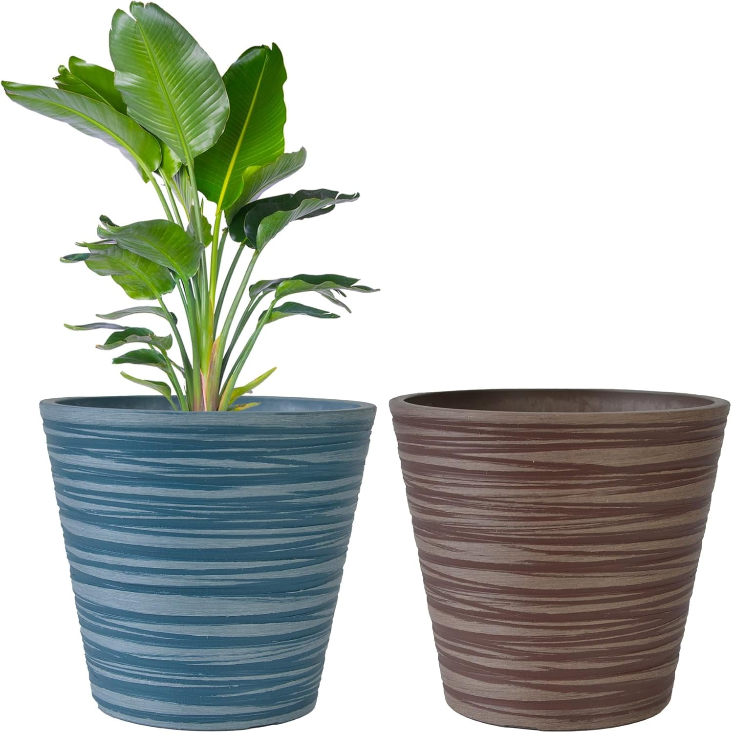 GreenShip Plant Pots 12 inch for Indoor Outdoor Plants, Set of 2 Modern ...