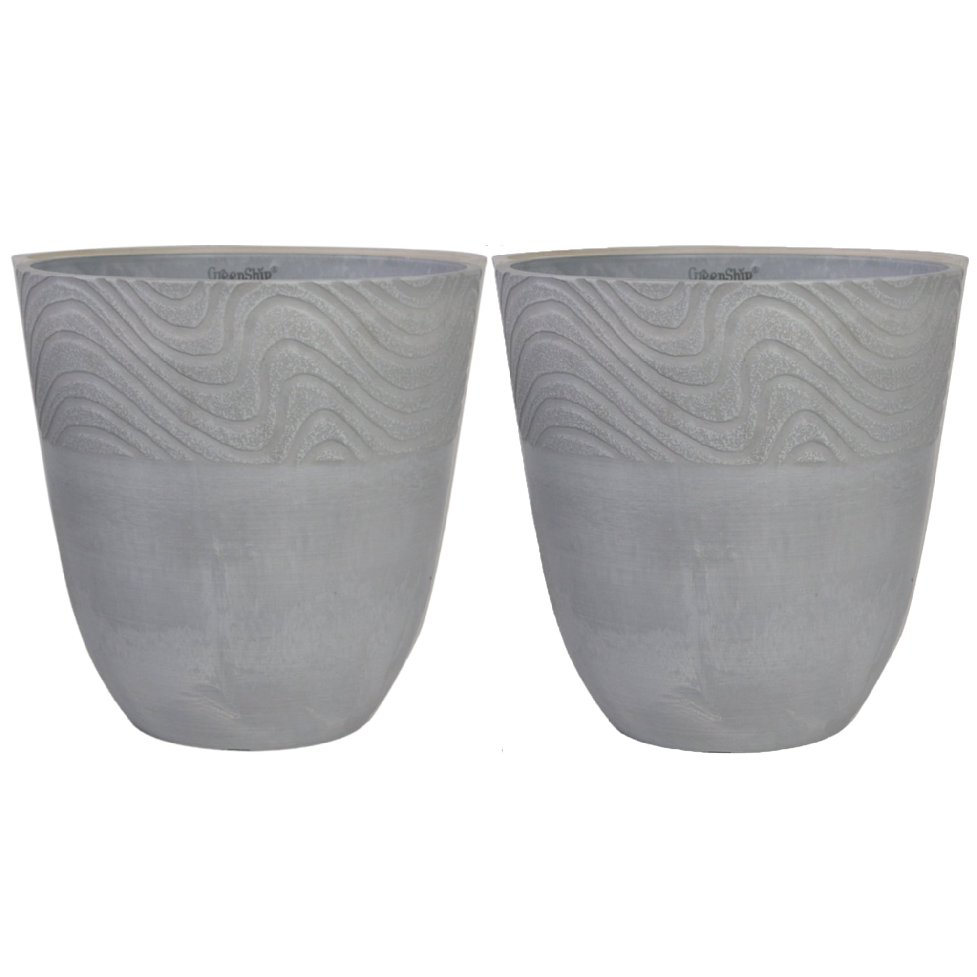 GreenShip Plant Pots 12 inch for Indoor Outdoor Plants, Set of 2 Modern ...