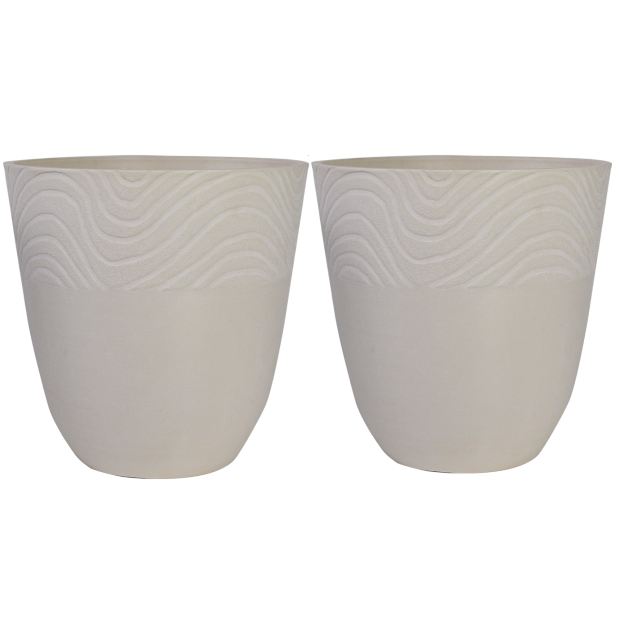 GreenShip Plant Pots 12 inch for Indoor Outdoor Plants, Set of 2 Modern ...