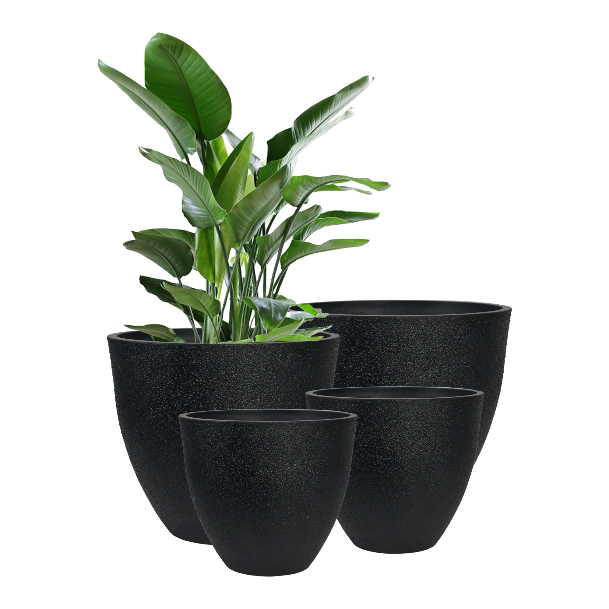 GreenShip Plant Pots 8 inch 12 inch for Indoor Outdoor Plants, Set of 4 ...