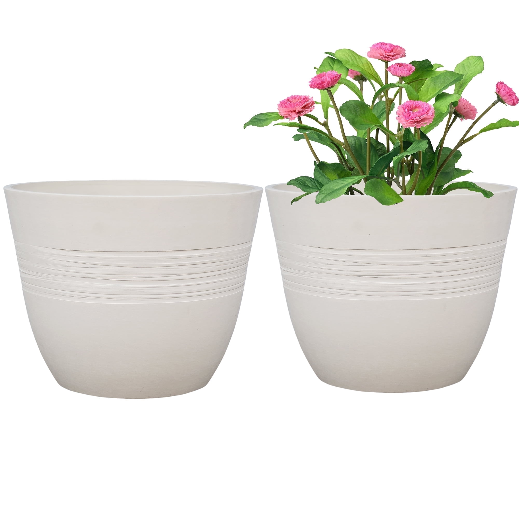 GreenShip 2 Pack 12 inch Plant Pots for Indoor Plant, Decorative ...