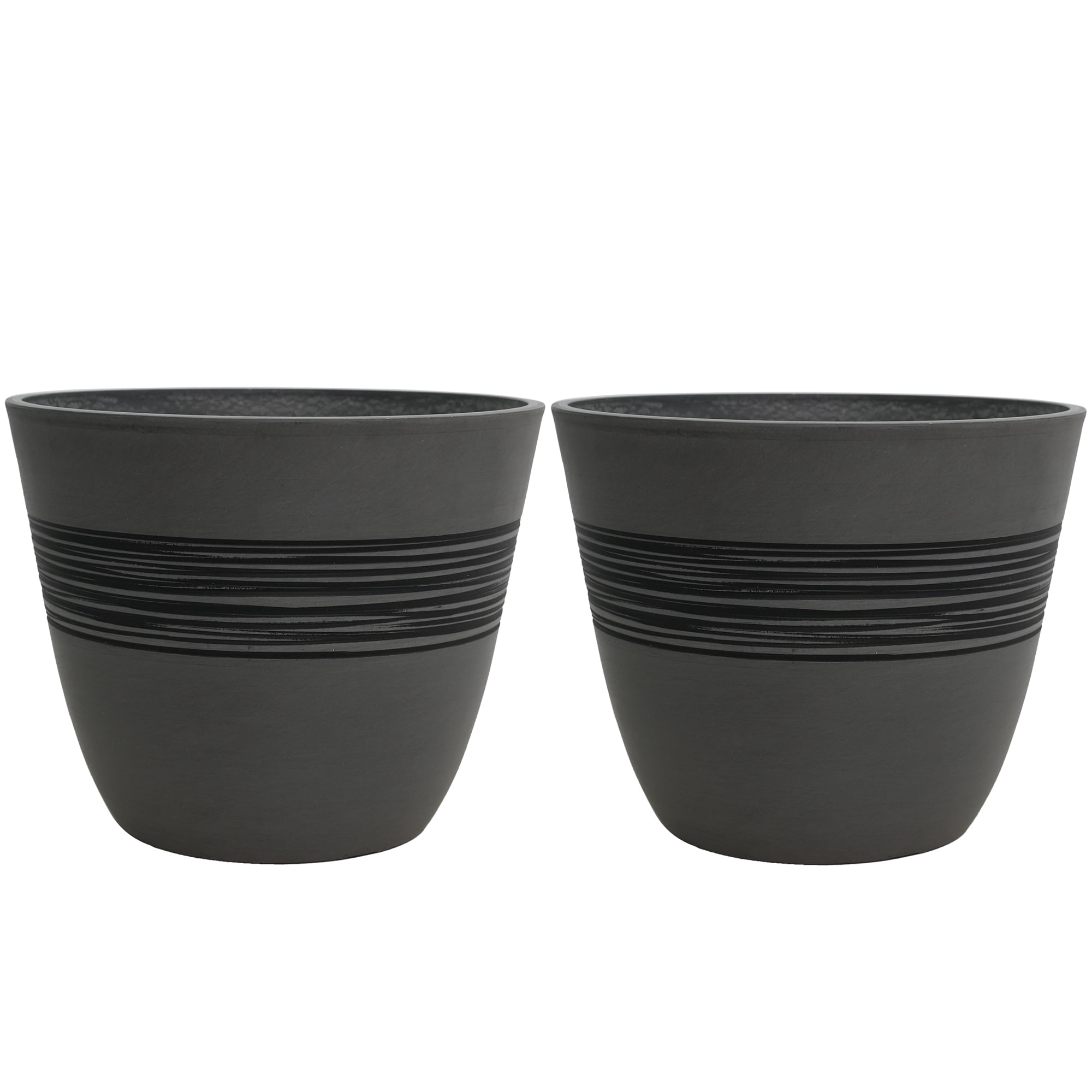 GreenShip Planter 12 inch for Indoor Outdoor Plants, Set of 2 Modern ...