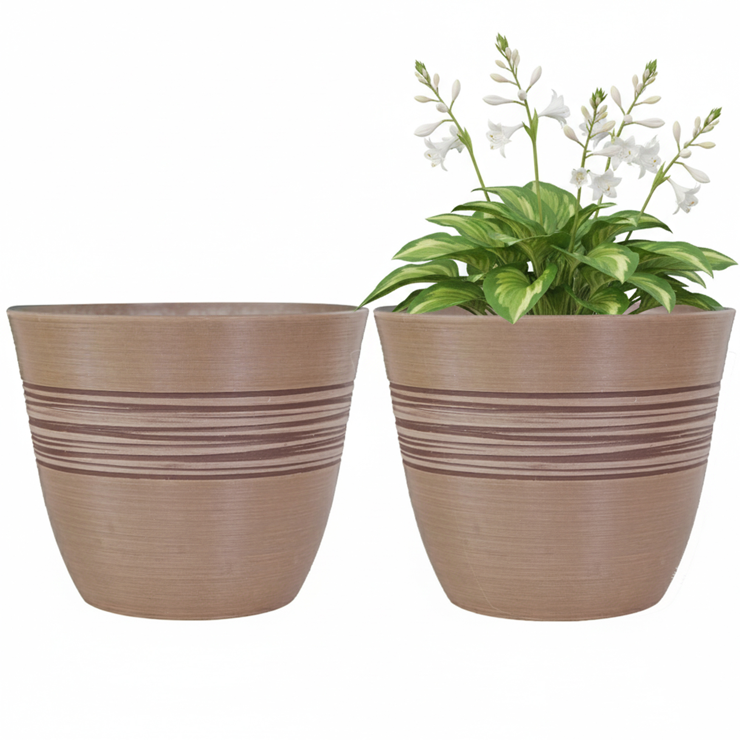 GreenShip 2 Pack 12 inch Plant Pots for Indoor Plant, Decorative ...