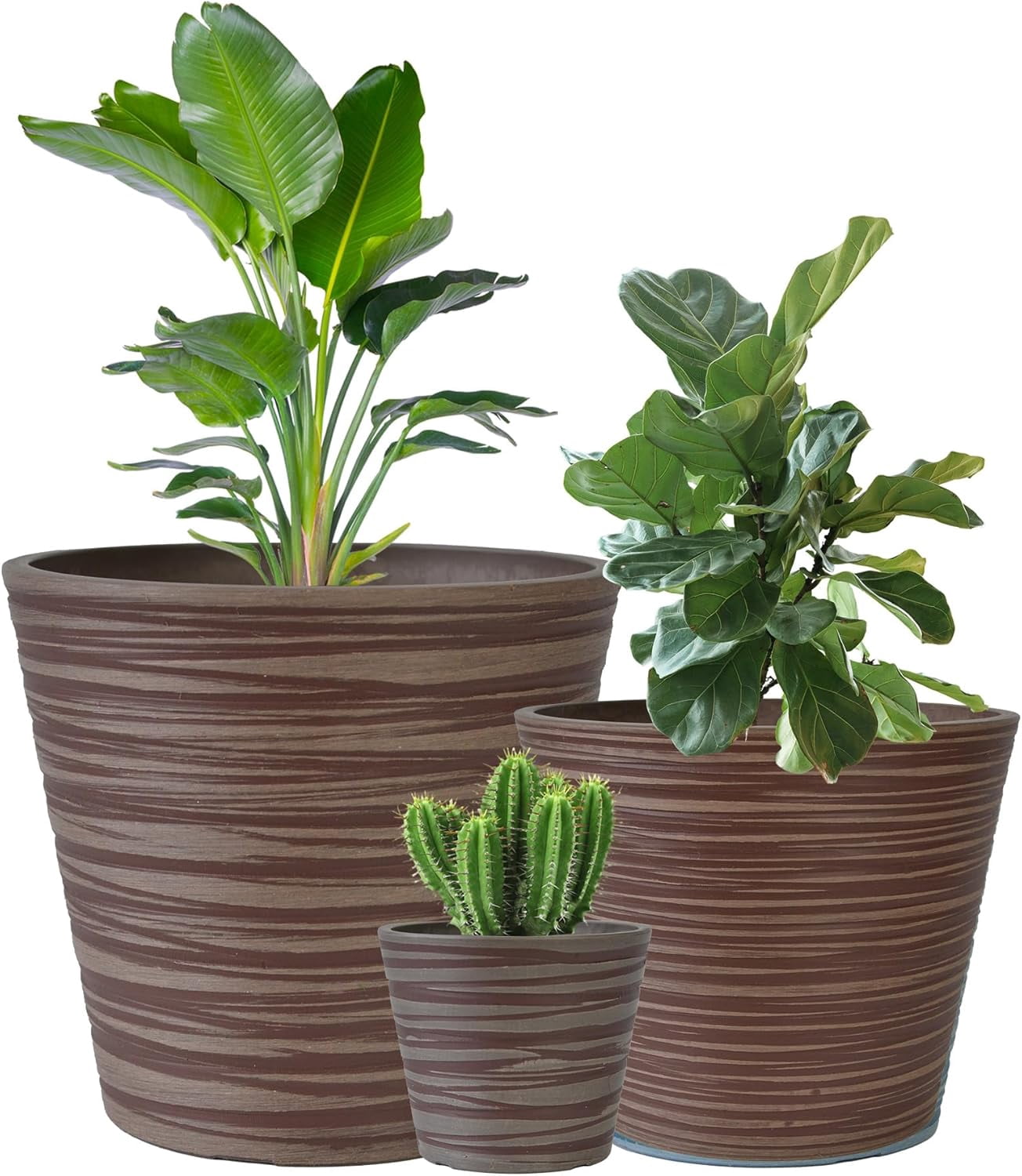 GreenShip Pots 5 inch 8 inch 12 inch for Indoor Outdoor , Set of 3 ...